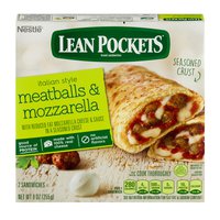 Nestle Lean Pockets Italian Style Meatballs & Mozzarella Sandwiches - 2 ...