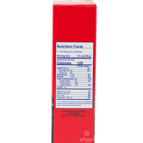 E Pallet - Lion Raisins - California Grown