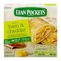 Lean Pockets Lean Pockets Sandwiches Hickory Ham & Cheddar Whole Grain ...