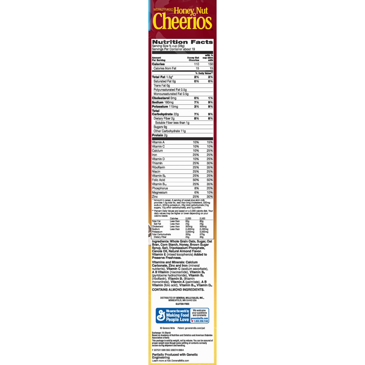 Honey Nut Cheerios Nutrition Facts