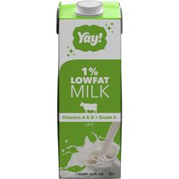 Yay! Beverages Yay! 1% Low-Fat Milk - 32oz UHT Shelf-Stable - 12/32 fl ...