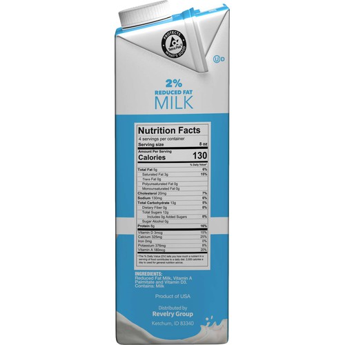 E Pallet - FTL Only 2% Reduced Milk - 32oz UHT Shelf-Stable Zone 6