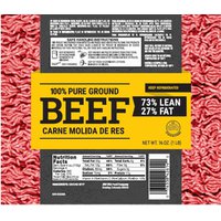JBS Ground Beef 73% Lean/27% Fat 24-1# Chubs - 24/1 lb | ePallet