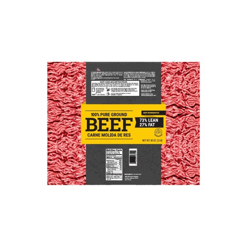 E Pallet - Ground Beef 73% Lean/27% Fat 12-5# Chubs